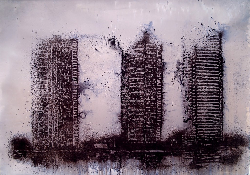 Philippe-Cognée-Trois-tours-2015-teinture-sur-papier-photo-78-x-112-cm ...